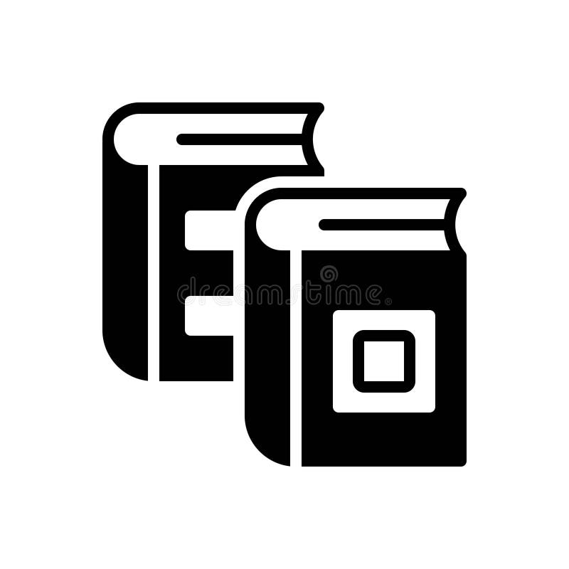 Black Solid Icon for Ref, Book and Guideline Stock Vector ...