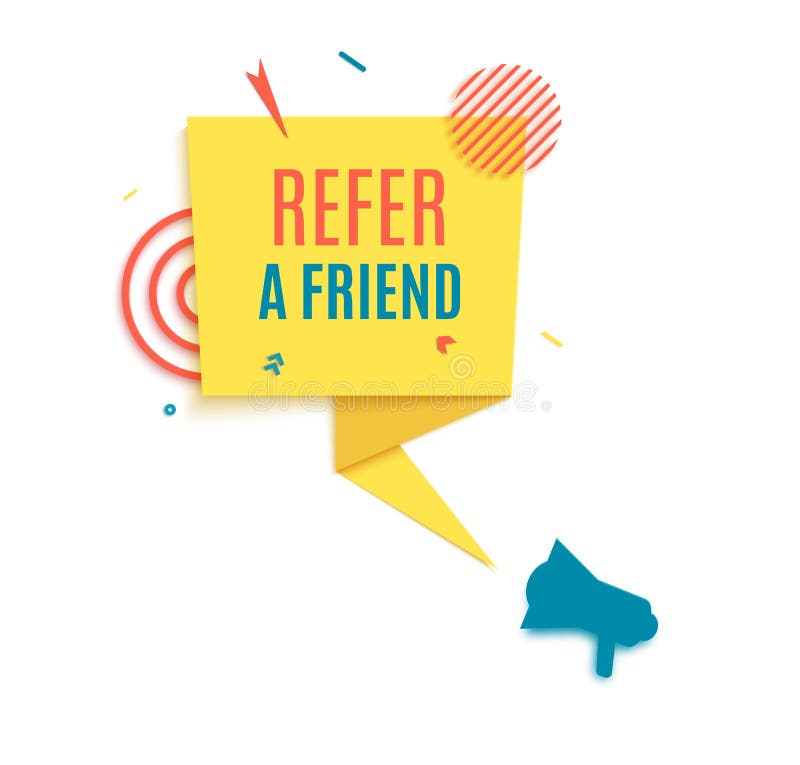 Refer Friend Badge in Paper Cut Style. Referral Program Layered Labels ...