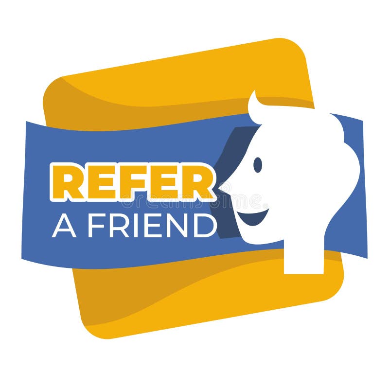 Refer Friend Button Isolated Icon Social Media Stock Vector ...
