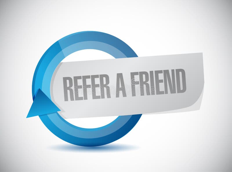 Refer a Friend Cycle Sign Concept Stock Illustration - Illustration of ...