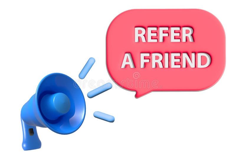 Refer a Friend 3d Banner Design. Illustration Referral Program. Stock ...