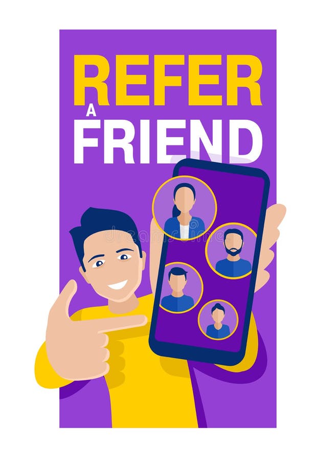 Refer a friend icon stock vector. Illustration of network - 185735465