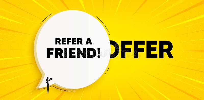 Refer a Friend Symbol. Referral Program Sign. Chat Speech Bubble Banner ...