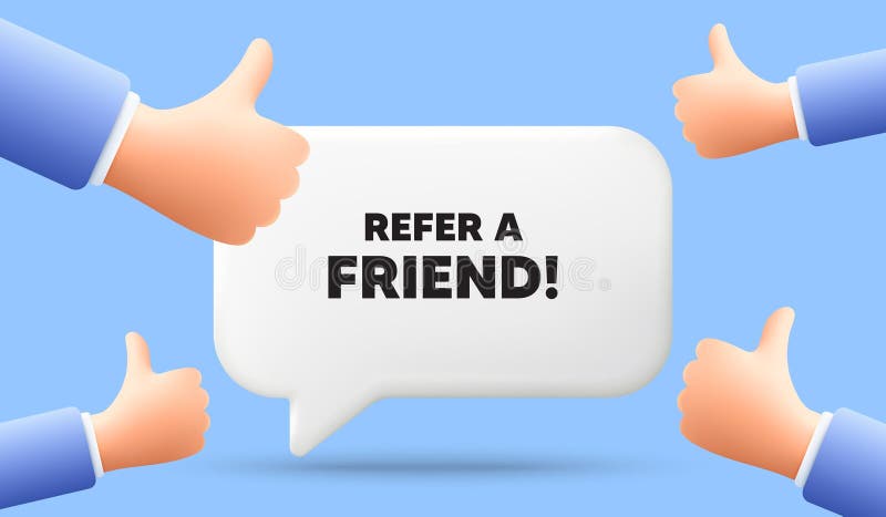 Refer a Friend Symbol. Referral Program Sign. 3d Speech Bubble Banner ...