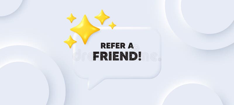 Refer a Friend Symbol. Referral Program Sign. Neumorphic Background ...
