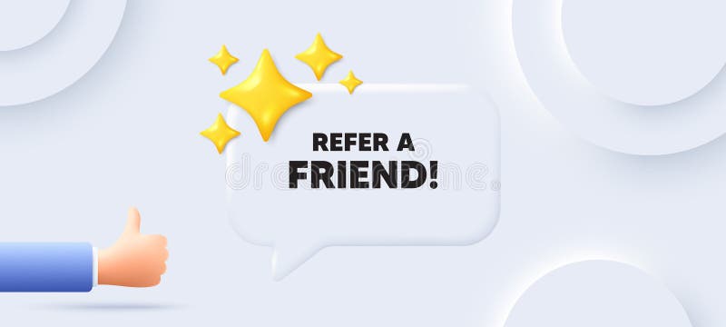 Refer a Friend Symbol. Referral Program Sign. Neumorphic Background ...