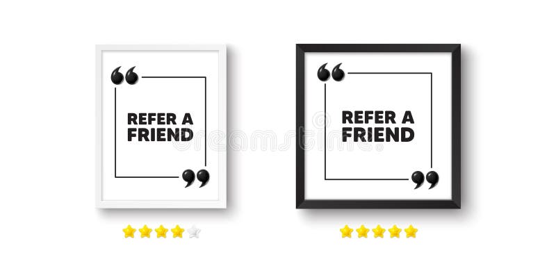 Refer a Friend Symbol. Referral Program Sign. Picture Frame with 3d ...