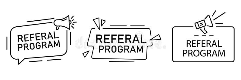 Referal Program Frame Badge Collection. Set of Referal Program Tags ...