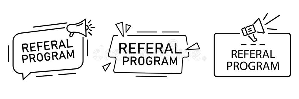 Referal Program Frame Badge Collection. Set of Referal Program Tags ...