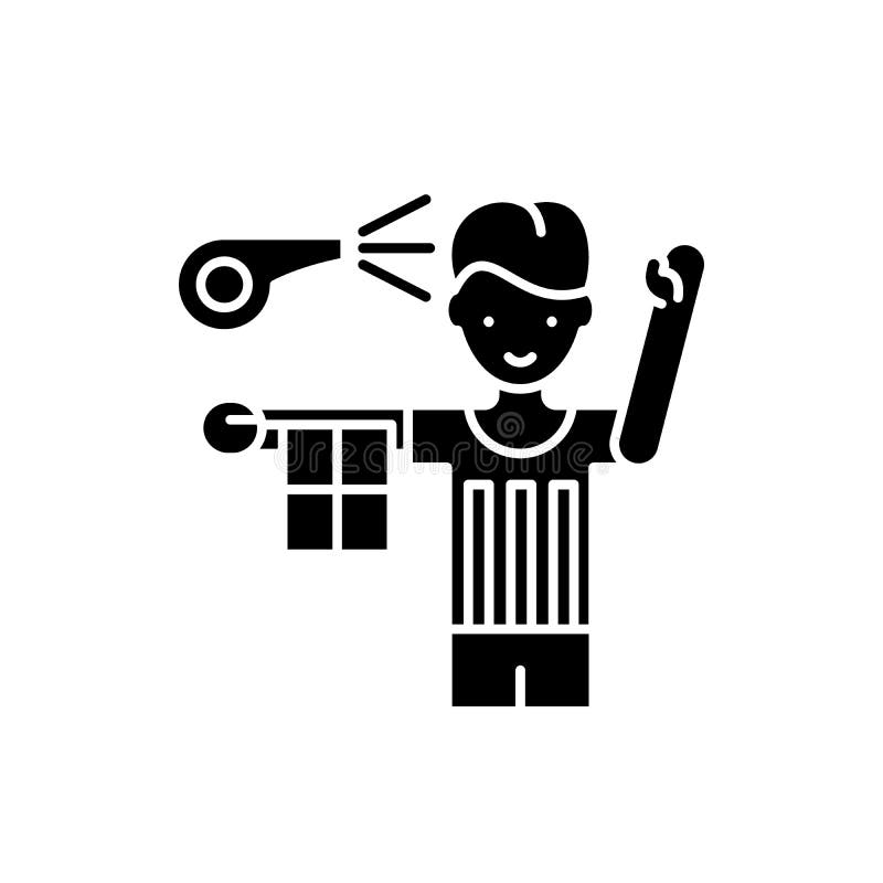 Referee Black Icon, Vector Sign on Isolated Background. Referee Concept ...
