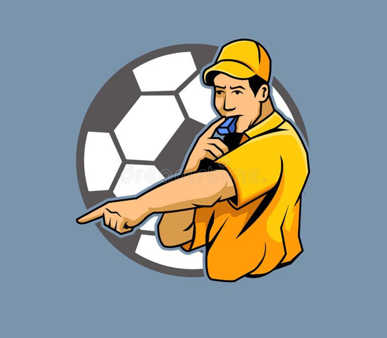 Referee Blowing Whistle stock vector. Illustration of sport - 73070713