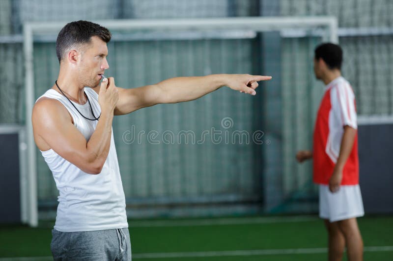 Referee Blows Whistle Stock Image Image Of Person Health 289038573