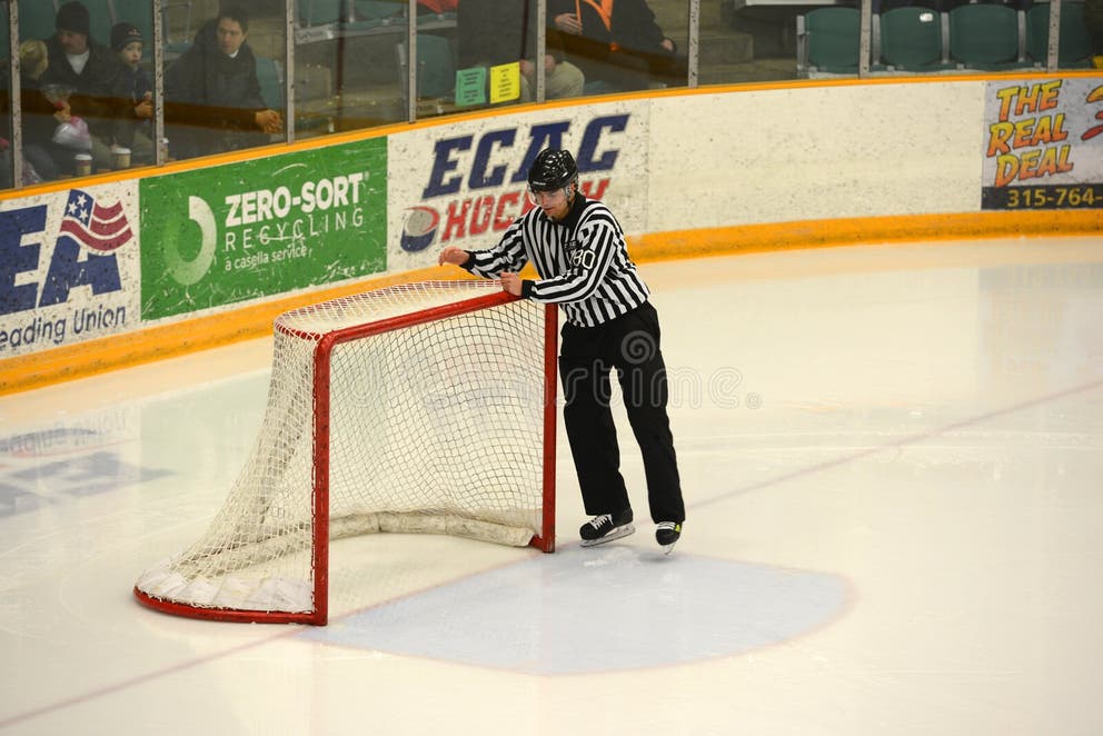 Referee Checking Gate in NCAA Hockey Game Editorial Image - Image of ...
