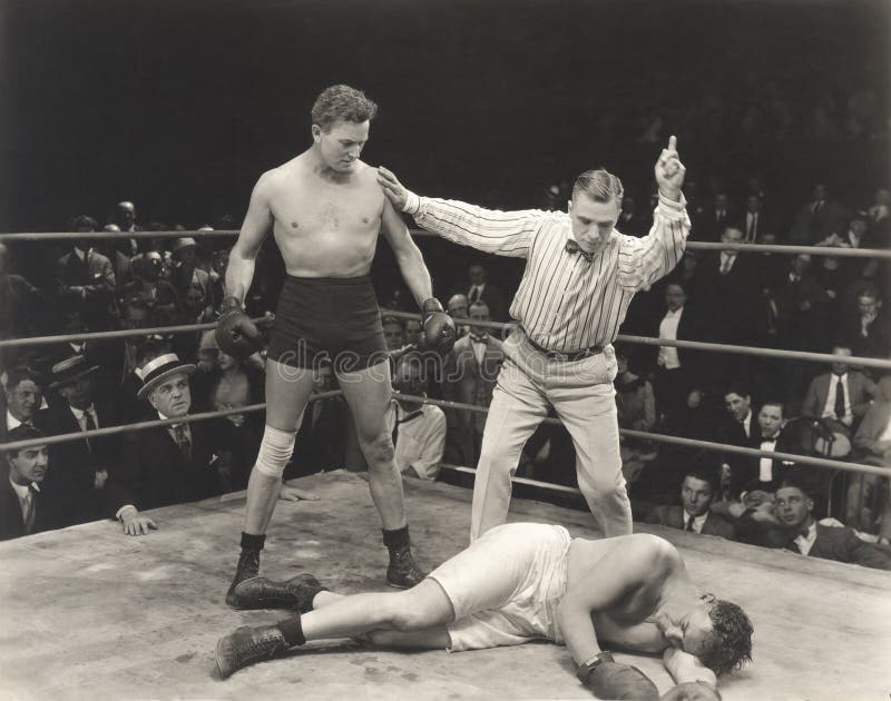 Referee Counting Down Knockout Stock Image - Image of camera, glass ...