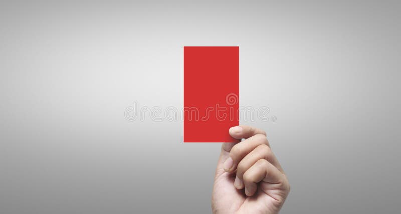 Referee Hand Holding Red Cards. Isolated Stock Photo - Image of sign ...