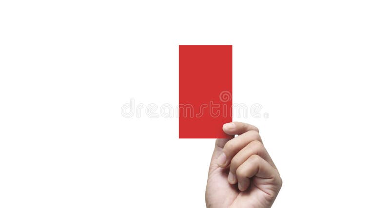 Referee Hand Holding Red Cards. Isolated Stock Photo - Image of ...