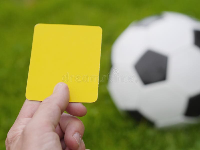 Referee Hand with Yellow Card Stock Photo - Image of foul, hand: 58858054