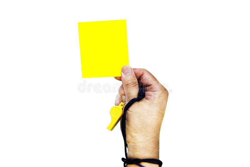 Referee hand(yellow card) stock image. Image of selective - 43259565