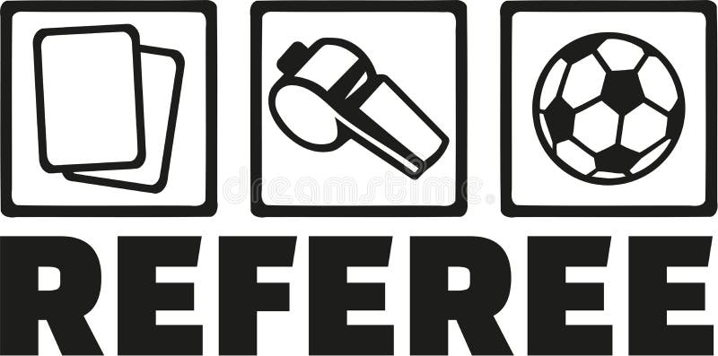 Referee icons with word stock vector. Illustration of soccer - 107102839