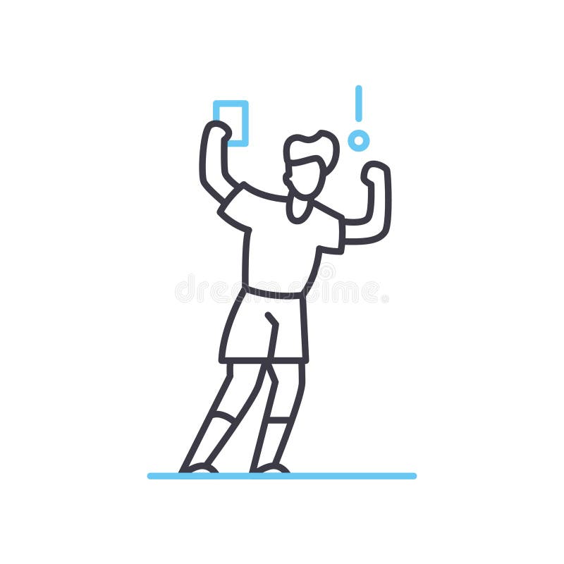 Referee Line Icon, Outline Symbol, Vector Illustration, Concept Sign ...