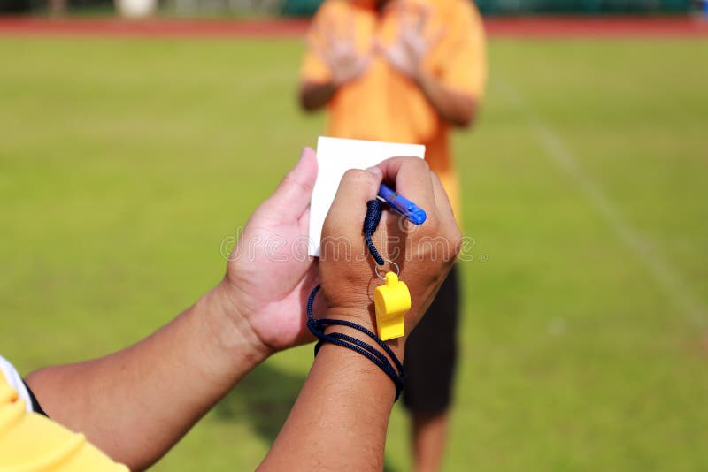 Referee note his paper stock image. Image of play, crowd - 41432573