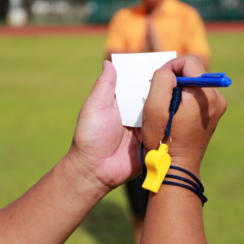 Referee note his paper stock image. Image of play, crowd - 41432573