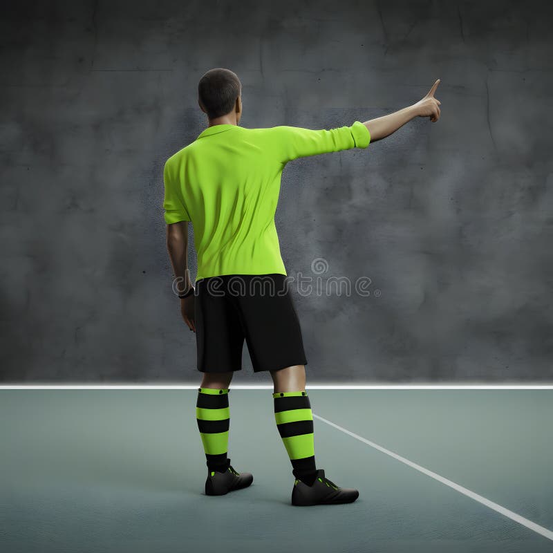 A Referee Pointing To the Penalty Spot To Award a Penalty Created with ...