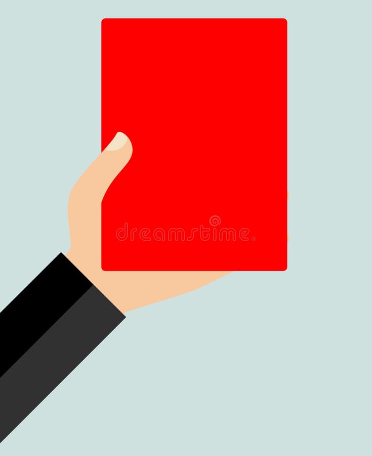 Referee with red card stock illustration. Illustration of play - 128481111