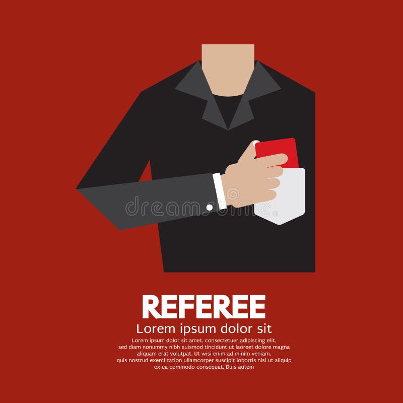 Referee with Red Card stock vector. Illustration of foul - 41430911