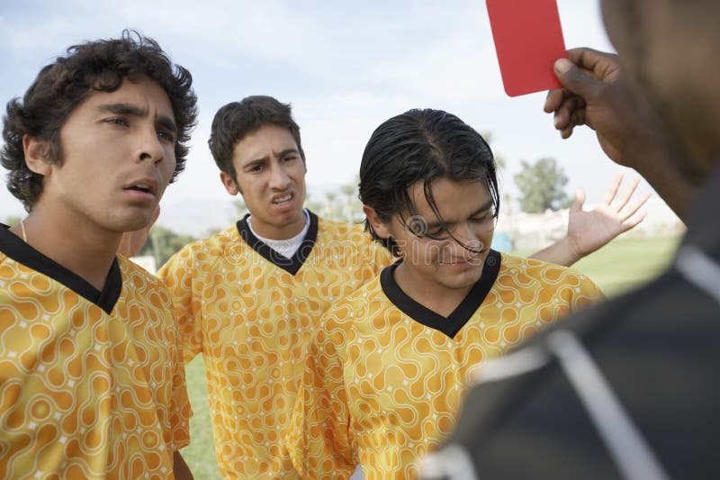 Referee Showing Red Card To a Player Stock Image - Image of judge ...