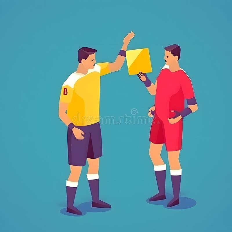 A Referee Shows a Red Card To a Player Who Committed a Da Created with ...