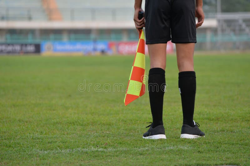 Referee soccer Lineman stock image. Image of pitch, referee - 190283223