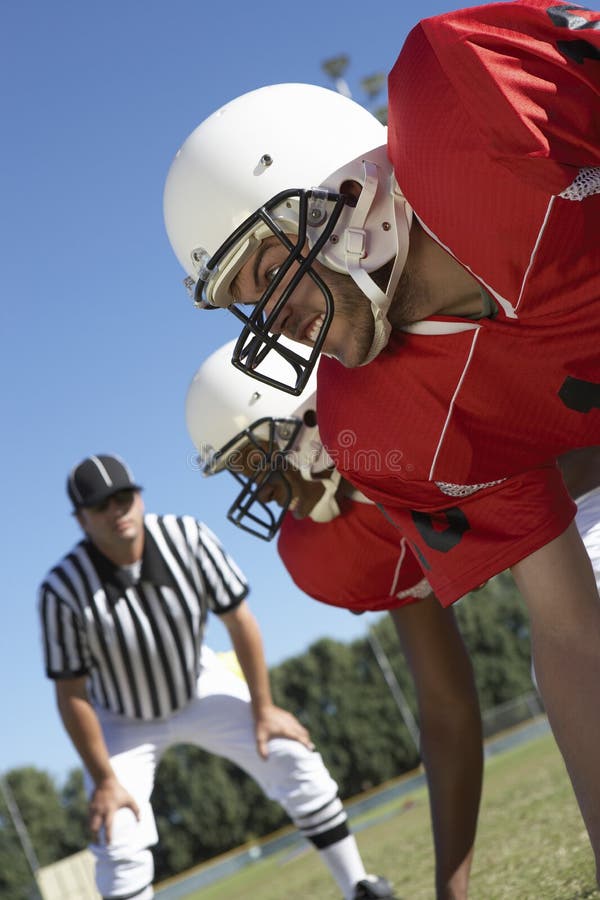 Referee Watching Football Players Stock Image - Image of field, referee ...