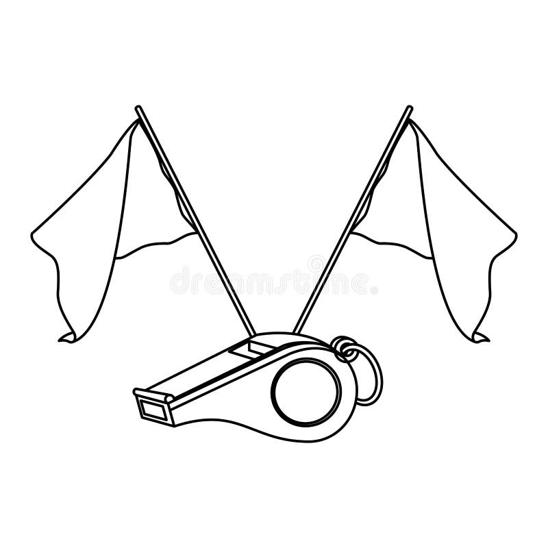 Referee whistle and flags stock vector. Illustration of award - 135228017
