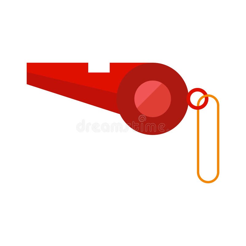 Referee Whistle Flat Clipart Vector Illustration Stock Vector ...