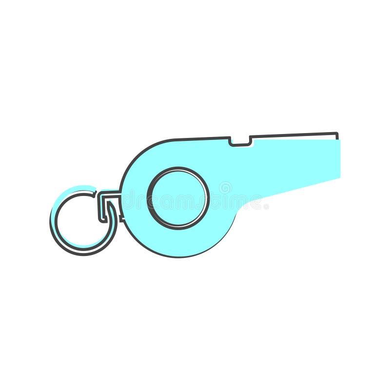 Referee Whistle Vector on Cartoon Style on White Isolated Background ...