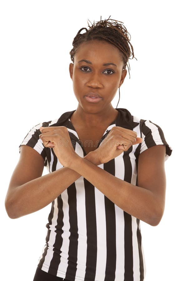 Referee Woman Very Close Time Out Stock Image - Image of blow, pretty ...