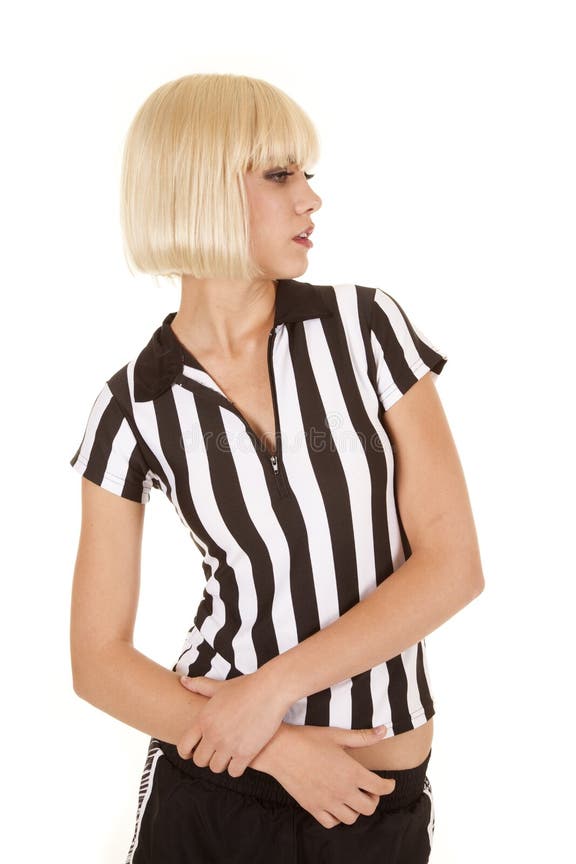 Referee woman look side stock photo. Image of collar - 32209420