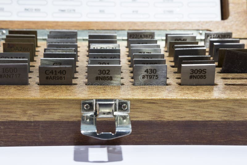 Reference Alloy Standard Metal Specimen Set Box Stock Image - Image of ...