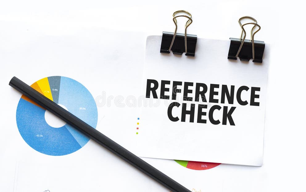 REFERENCE CHECKS on Notebook with Charts and Pencil Stock Photo - Image ...