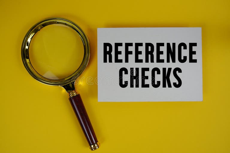 Reference Checks Text Written on Paper with Magnifying Glass Stock ...