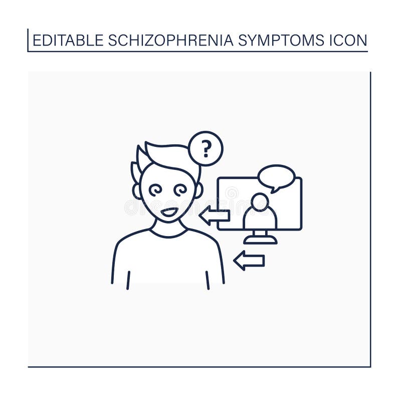 Reference Delusions Line Icon Stock Vector - Illustration of phobia ...