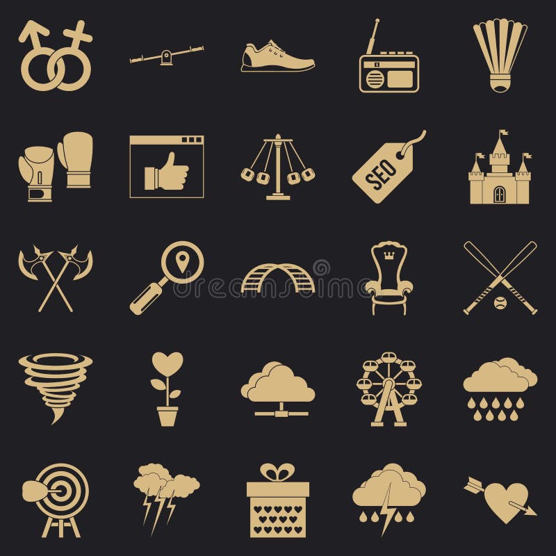 Reference Icons Set, Simple Style Stock Vector - Illustration of ...