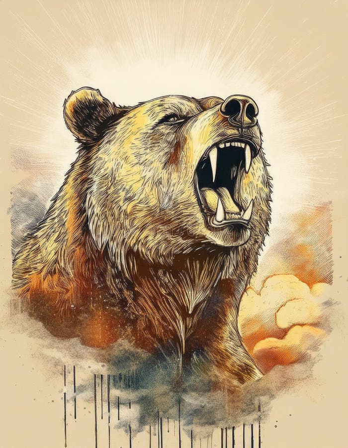A bear roaring stock illustration. Illustration of dangerous - 334789380