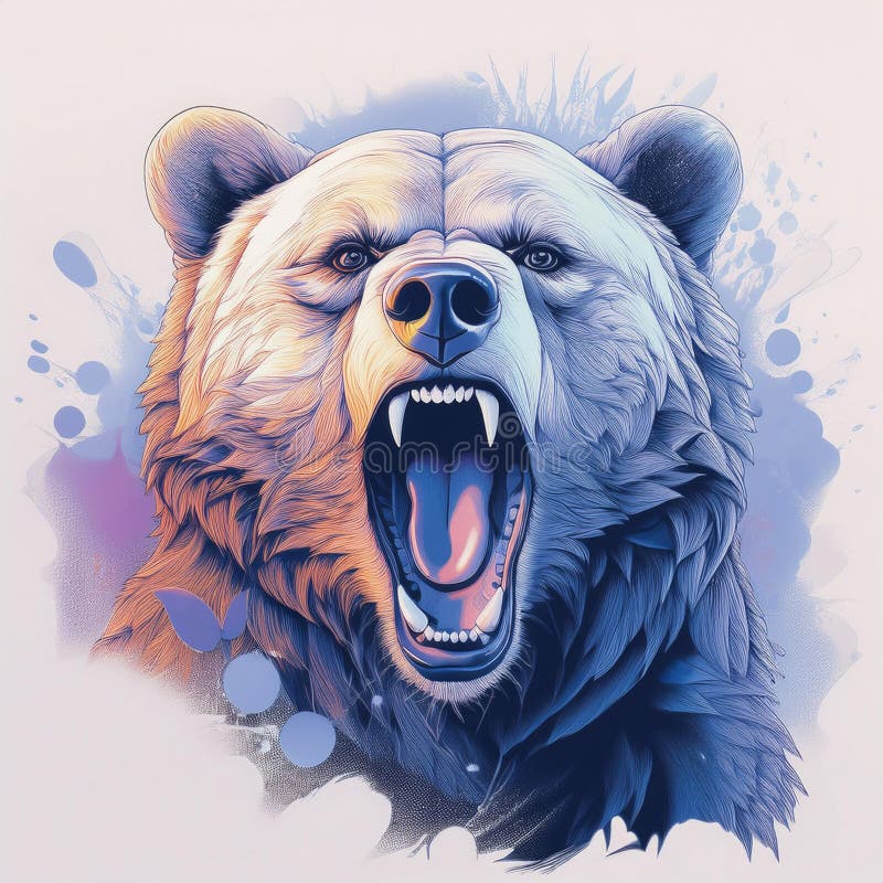 A bear roaring stock illustration. Illustration of head - 335005735