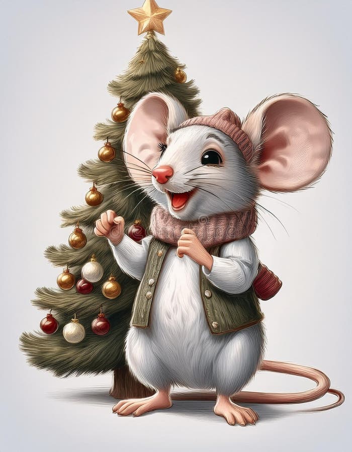 Christmas Mouse with Gifts Cartoon Stock Image - Image of christmas ...