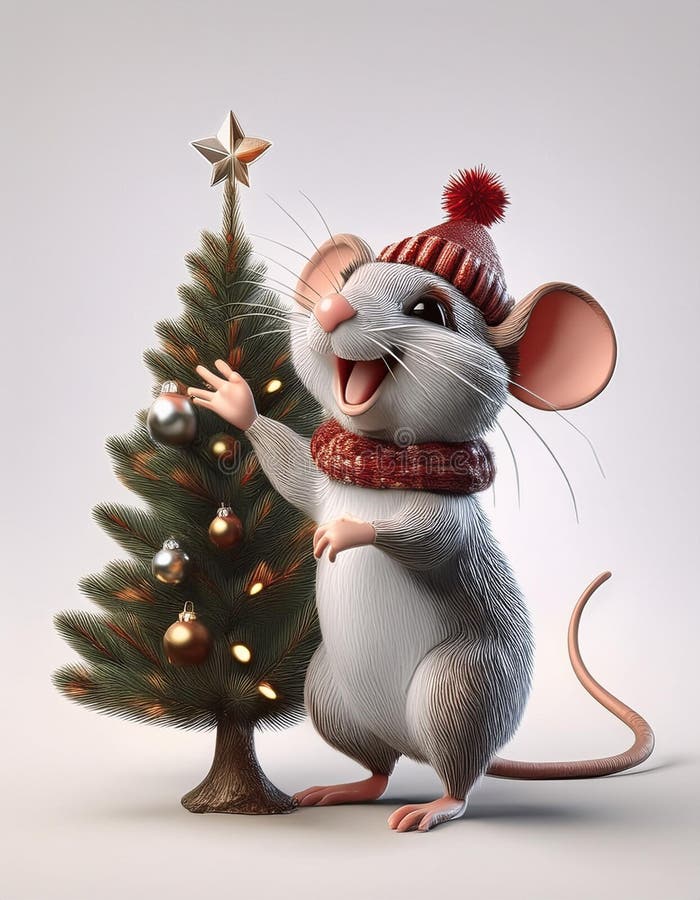 Christmas mouse cartoon stock photo. Image of animals - 340080632