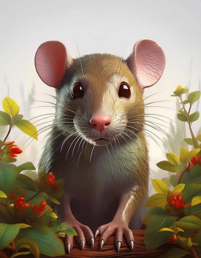 Rat isolated cartoon stock photo. Image of plants, flowers - 340080652
