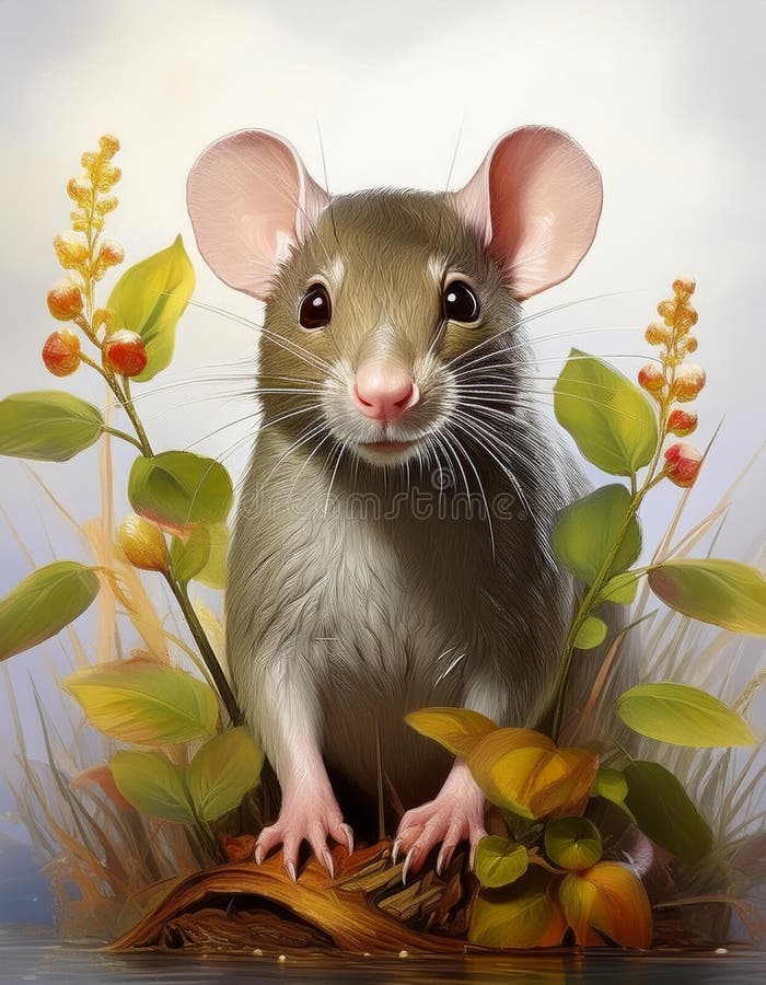 Rat isolated cartoon stock image. Image of flower, mouse - 340080653