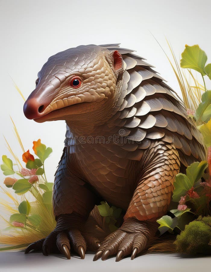Pangolin in forest cartoon stock image. Image of portrait - 340080795